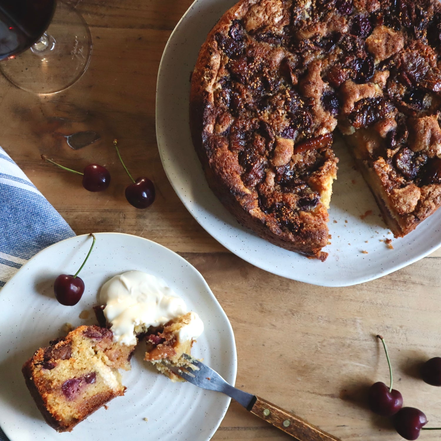 Fresh Cherry and Brandied Fig Cake – Woodstock Flour